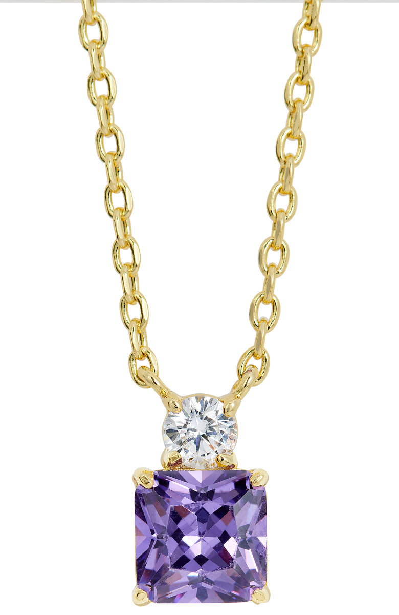 18K Gold Plated Simulated Gemstone and CZ Birthstone Necklace – Savvy ...